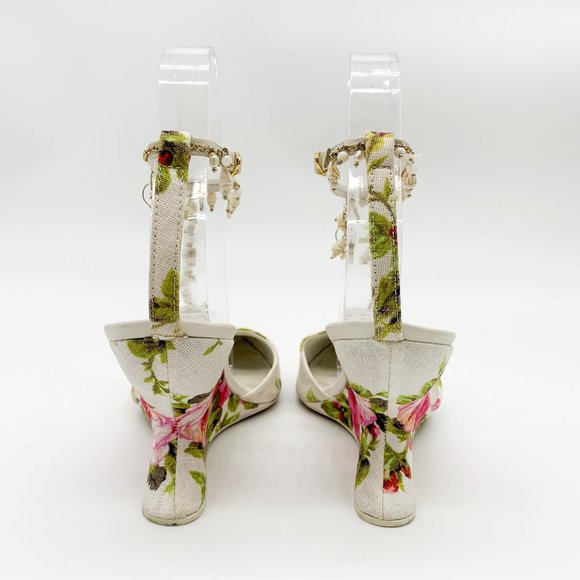 Zimmermann | Shoes | Zimmermann Goldentime Wedge Heels Pink Floral ...